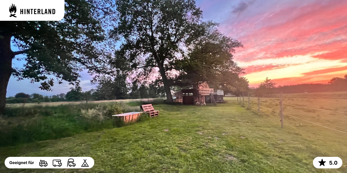 Pitch next to horses behind the house | hinterland.camp