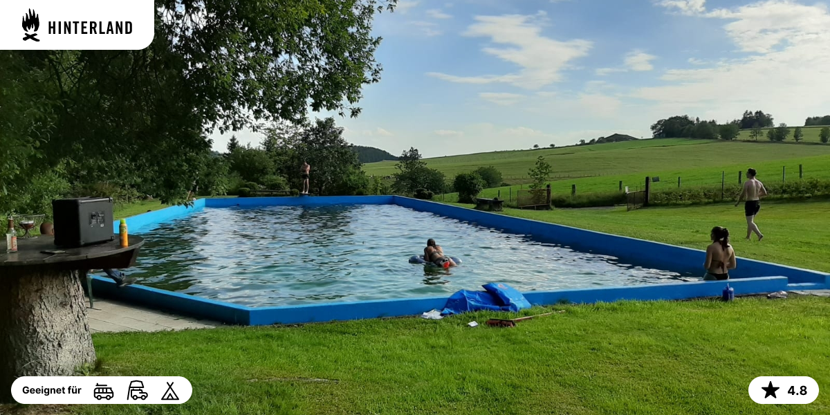 Camping by the natural swimming pool in the middle of the forest